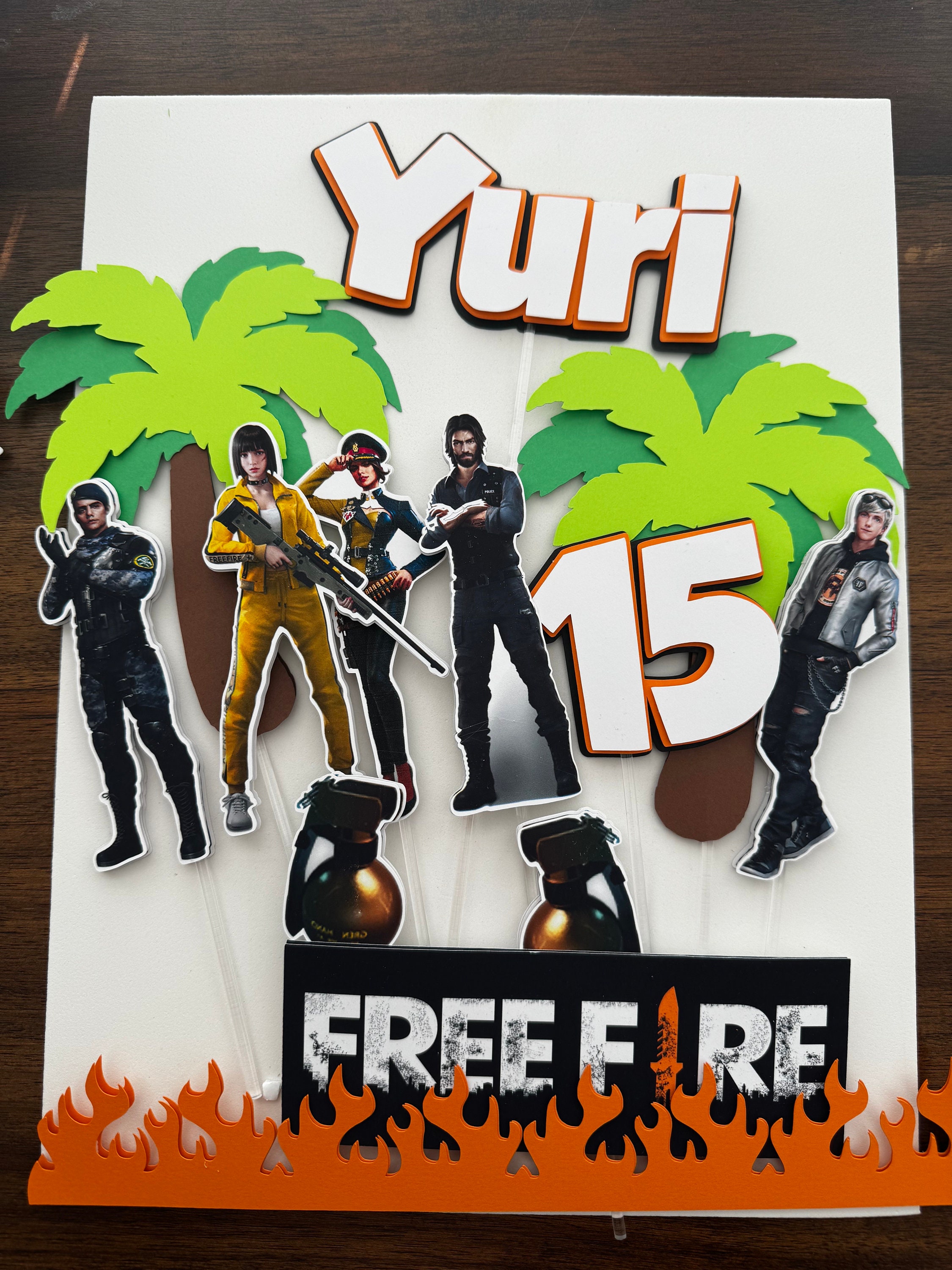 Free Fire Cake Topper, Personalized, Free Fire Party Decoration - Etsy