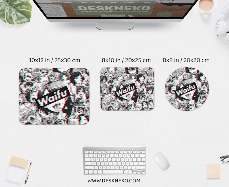 Waifu Deskmat Ahegao, Anime Mousepad Aesthetic, Manga Girls Black White ...