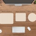 Beige Desk Mat, Custom Color Mousepad Plain Neutral, Cute Light Brown ...