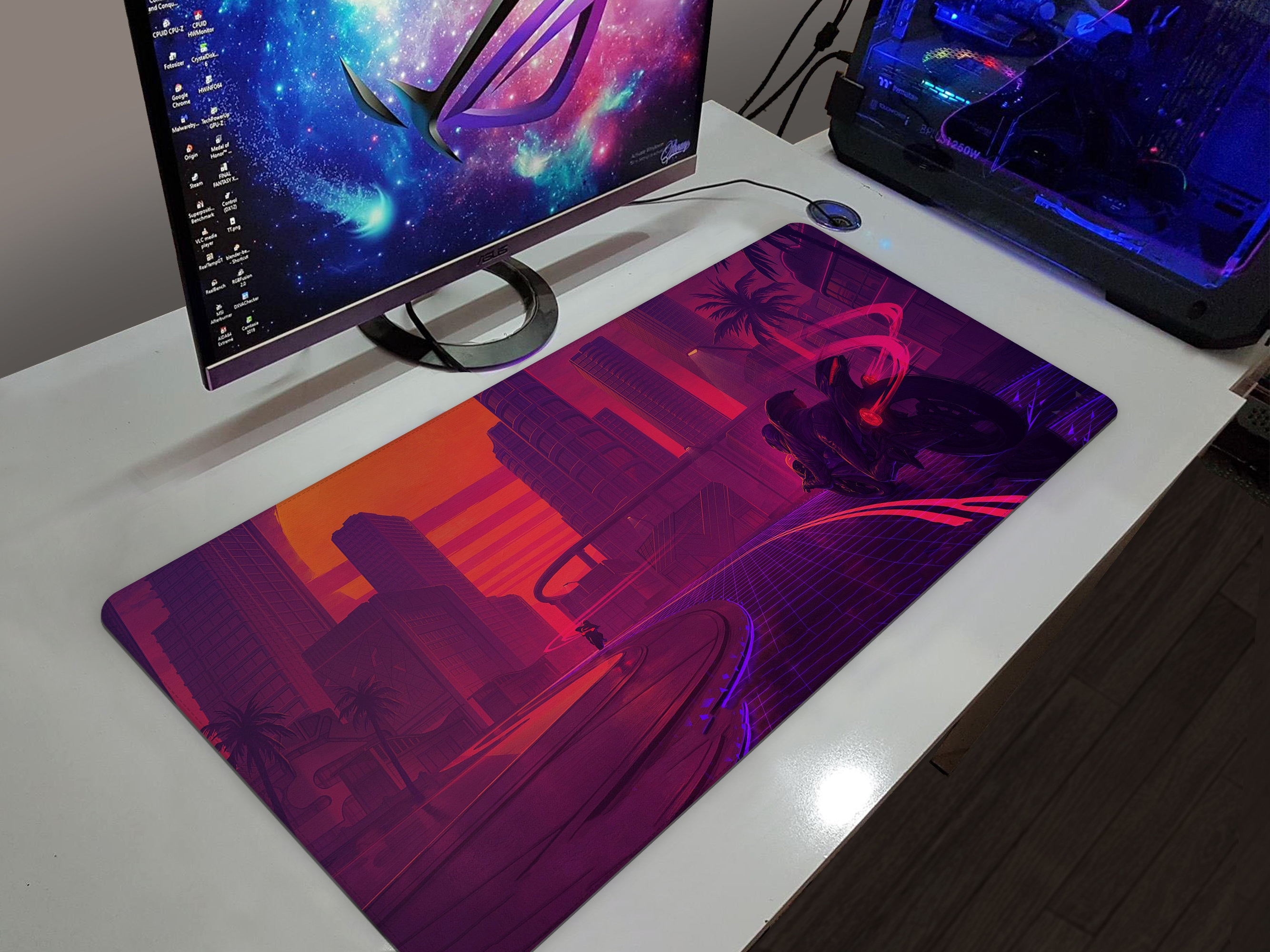 Vaporwave Mousepad XXL Gaming Desk Mat Synthwave Mouse Pad - Etsy