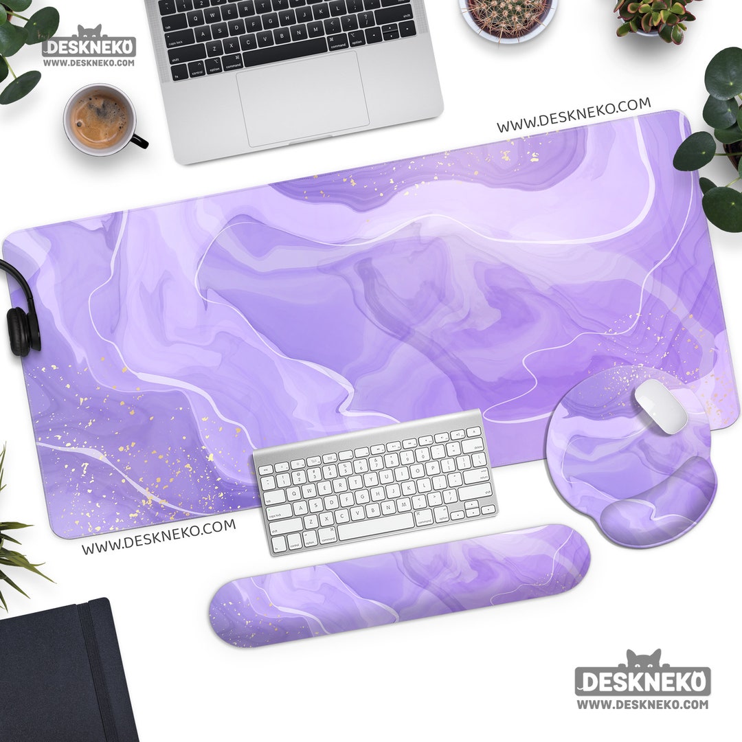Purple Mouse Pad With Wrist Rest, Cute Ergonomic Mouse Pad, Abstract ...
