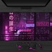 Tokyo Gaming Mouse Pad, Neon Japan Desk Mat Retro, Vaporwave Purple ...