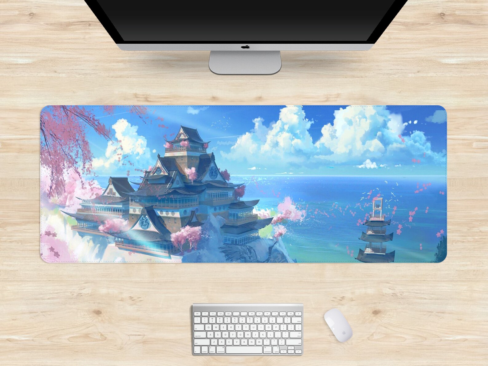 Anime Desk Mat, Japanese Landscape Desk Mat Xl, Extra Large Gaming ...
