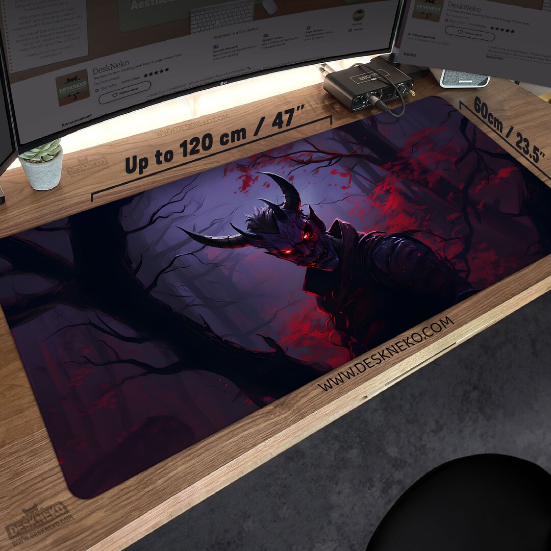 Dark Oni Desk Mat: Play Mat Mouse Pad, Dead by Dark Magic, Horror ...
