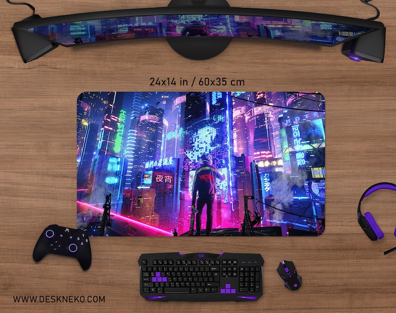 Gaming Desk Mat Mousepad RGB Vaporwave Anime Deskmat XXL - Etsy
