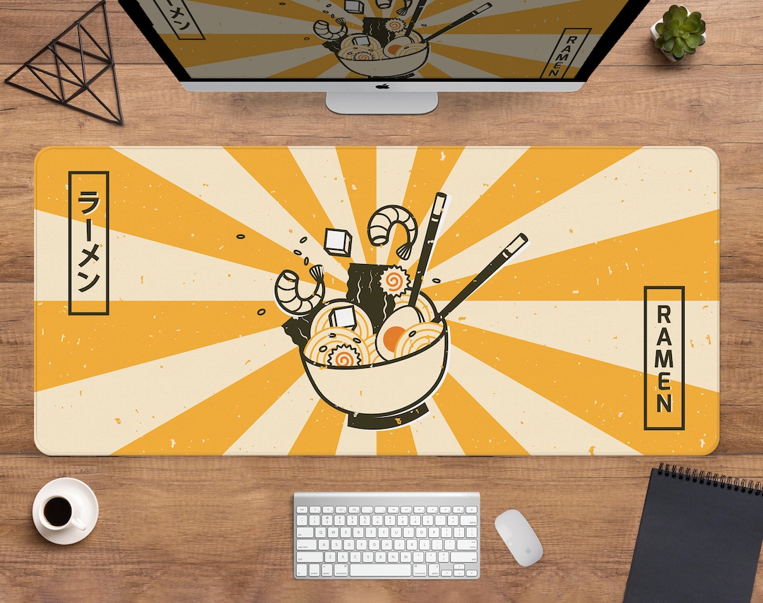 Retro Japanese Desk Mat, Ramen Mousepad, Xl Extra Large Gaming Mouse ...