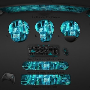 Cyan Gaming Desk Mat, Cyberpunk Mouse Pad Large, XXL Rgb Led Keyboard ...