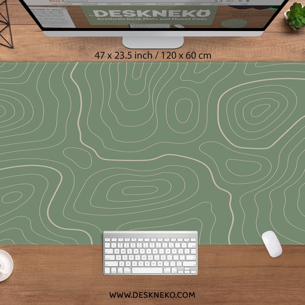 Green Topo Desk Mat - Etsy