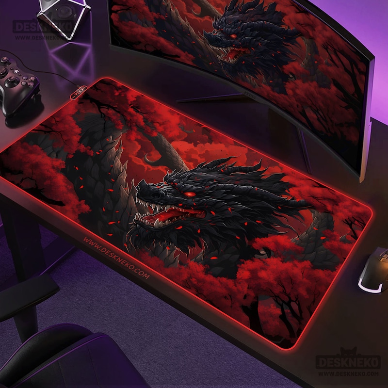 Red Dragon Mouse Pad - Etsy