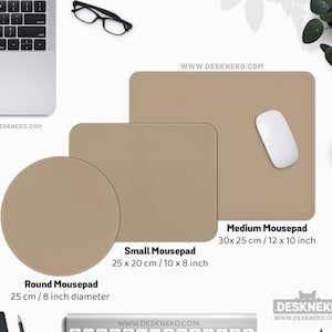 Tan Beige Desk Mat: Mouse Pad or Wrist Rest, Plain Mousepad, Extended ...