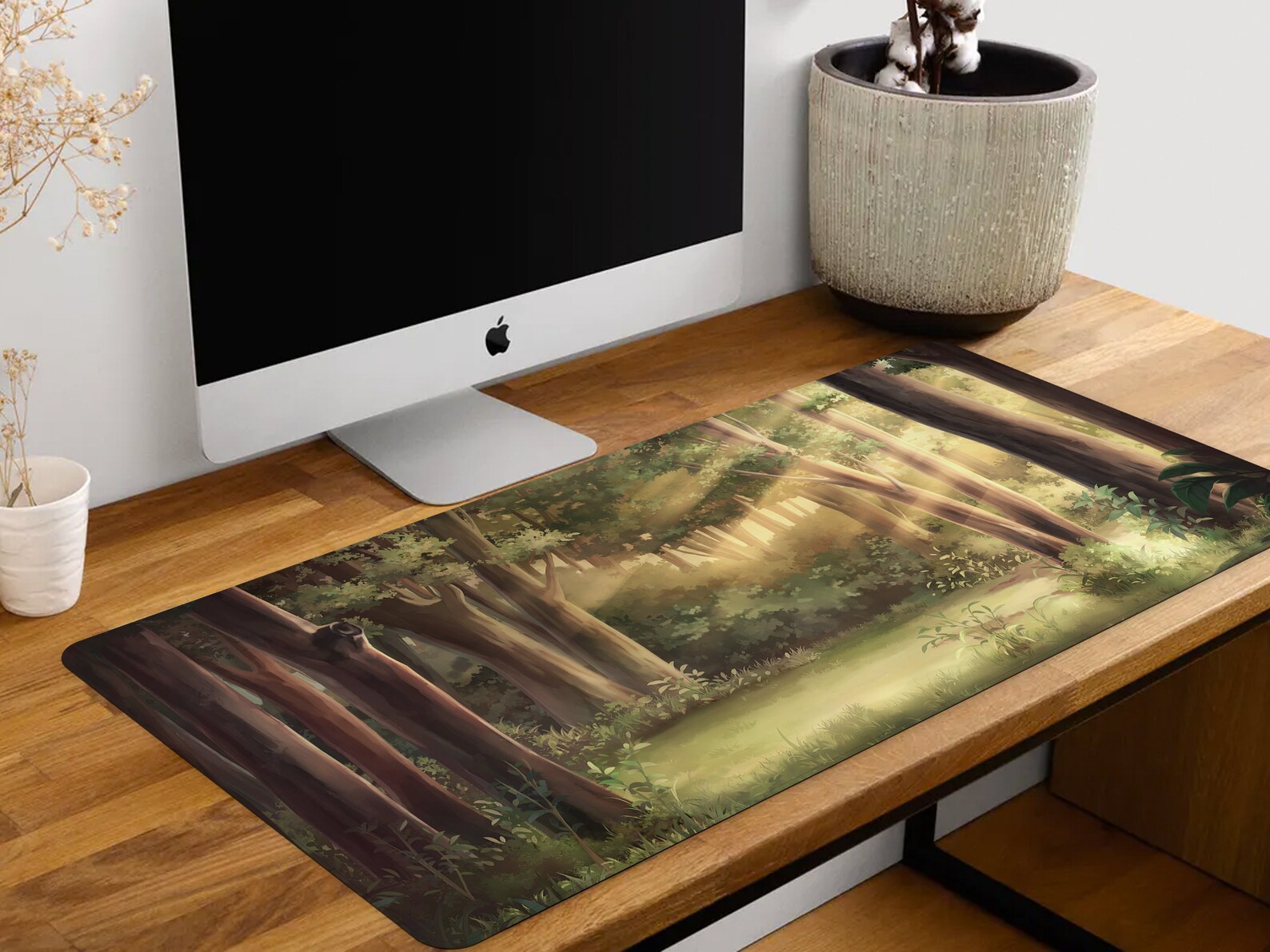 Forest Desk Mat 3 Colors Green Mousepad Anime Aesthetics | Etsy