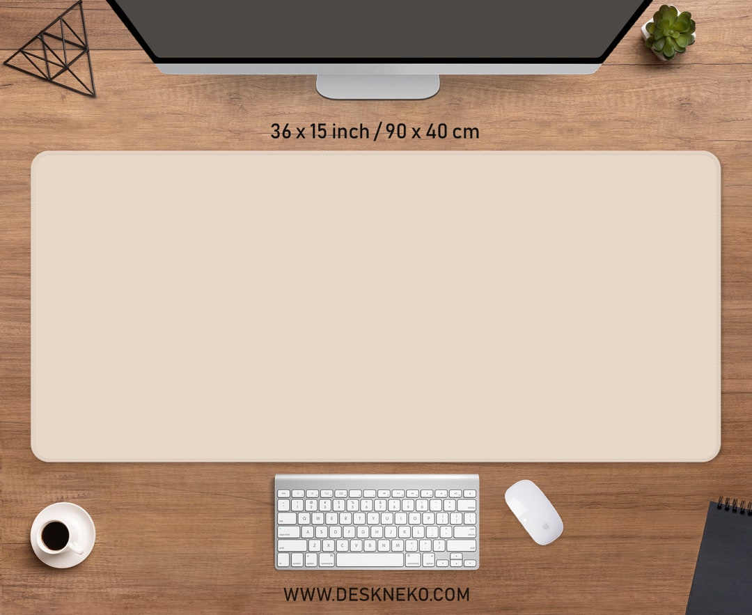 Beige Desk Mat, Custom Color Mousepad Plain Neutral, Cute Light Brown ...