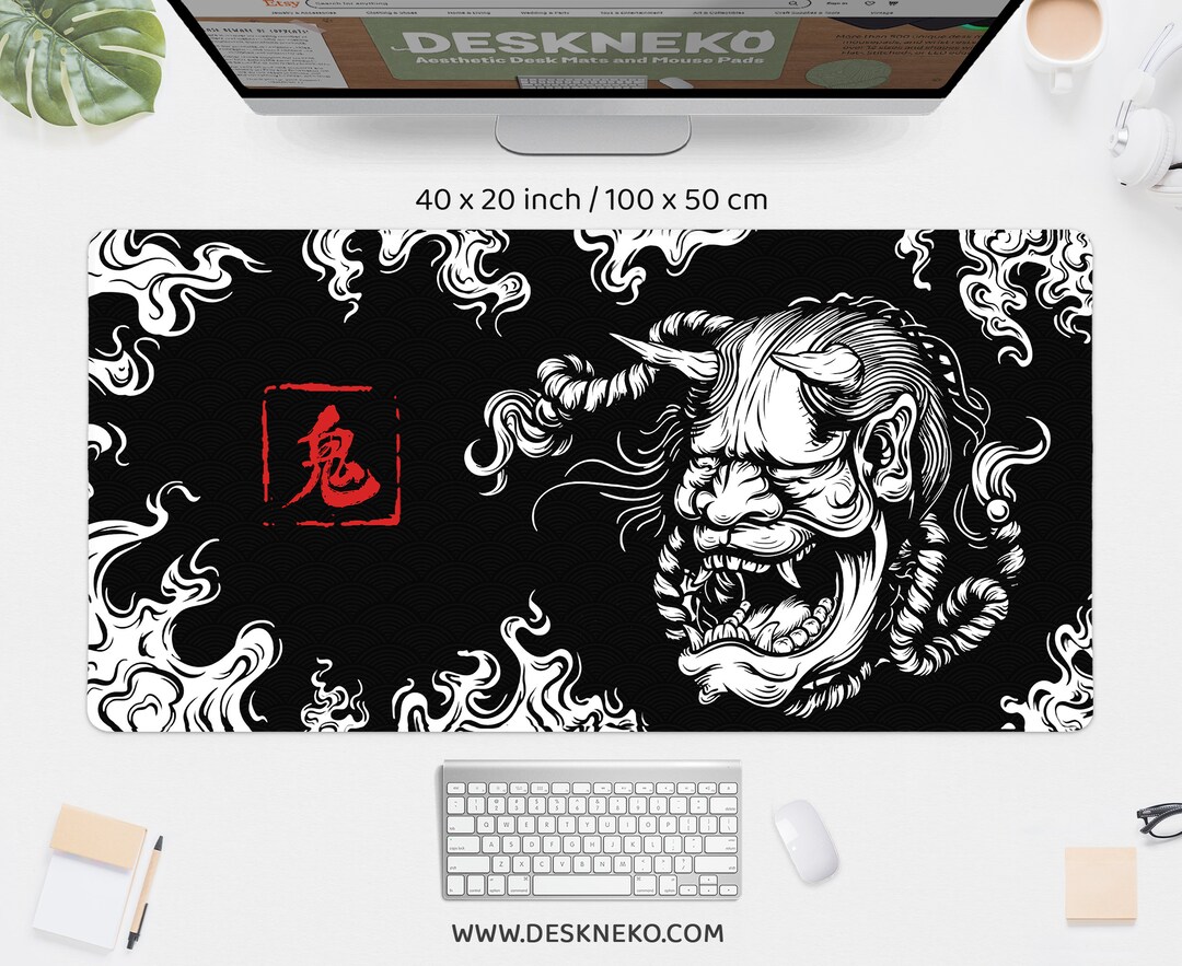 Oni Deskmat Japanese Desk Mat, Samurai Warrior Mousepad Large Xl ...