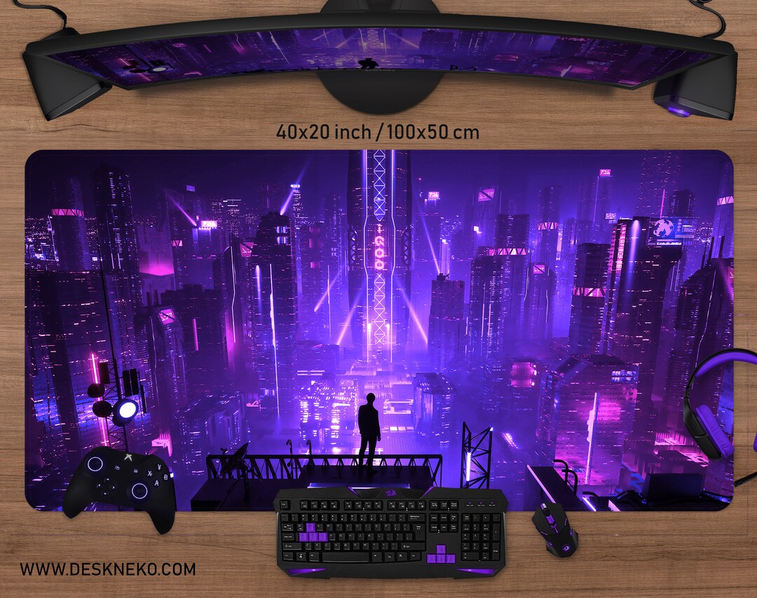 RGB Desk Mat, Cyberpunk Mousepad, Vaporwave Deskmat Led, XL Big Gaming ...