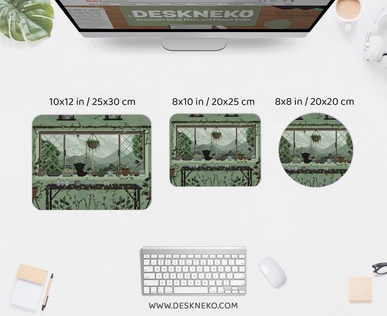 Sage Green Desk Mat Plants Witchy Mouse Pad Cute Lofi Cozy - Etsy