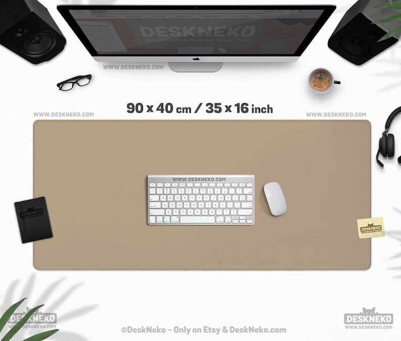 Tan Beige Desk Mat: Mouse Pad or Wrist Rest, Plain Mousepad, Extended ...