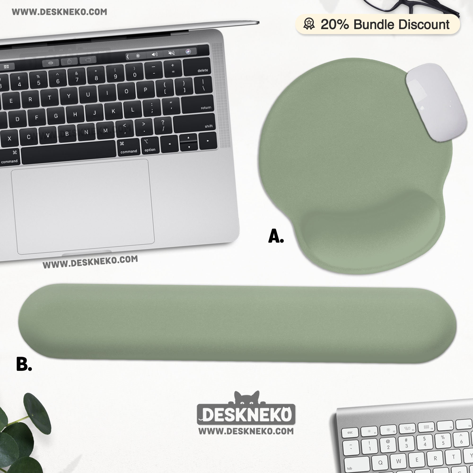 Sage Green Desk Mat: Large Mouse Pad, Plain Mouse Pad, Extended Deskmat ...
