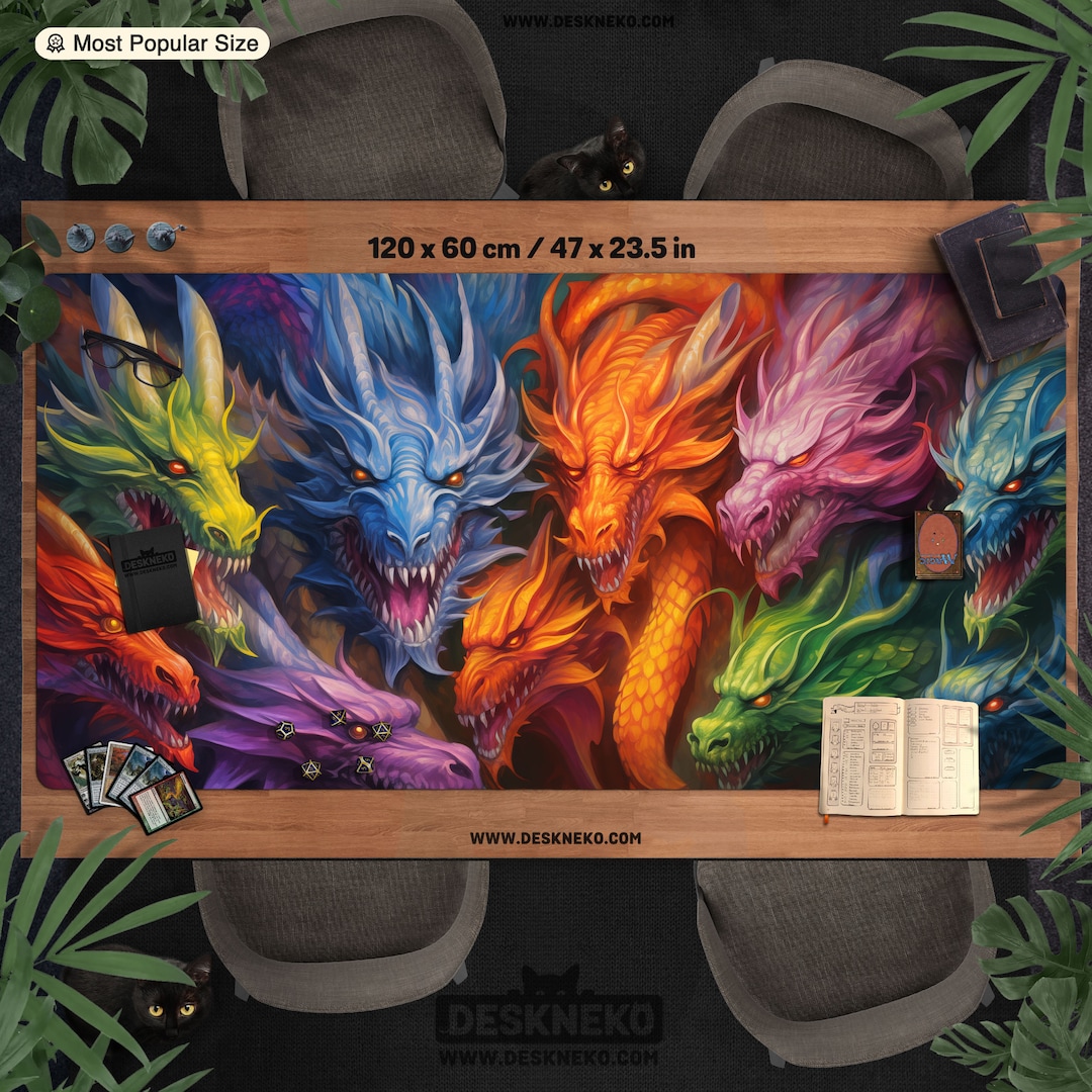 Dragon Playmat/desk Mat, Tcg Card Mtg Play Mat, Large Dnd Dd Yugi Table ...