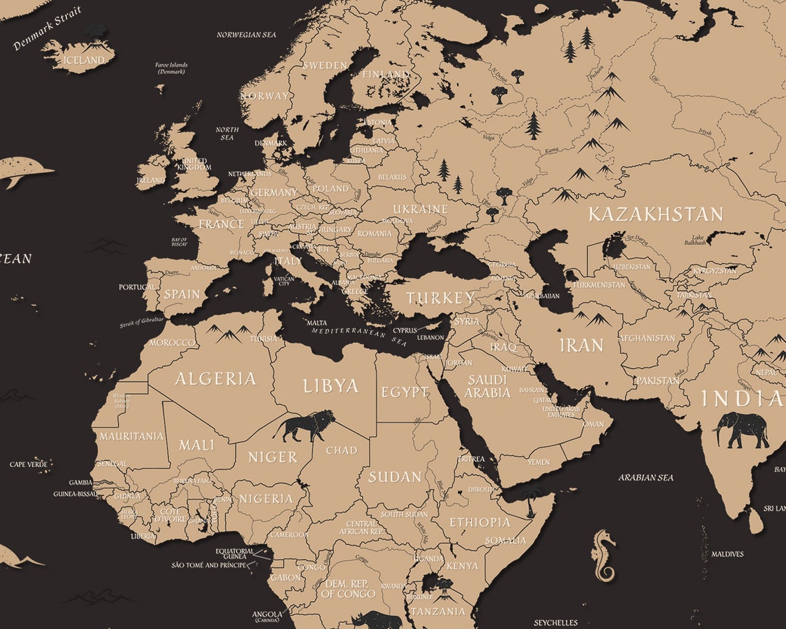 World Map Desk Mat XXL Historical World Map Mousepad Extra - Etsy