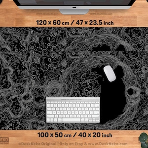 Moon Topo Desk Mat: Map Relief Mouse Pad, Topography Contour Mousepad ...