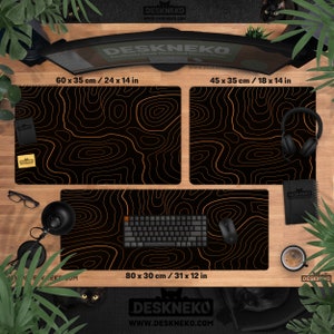 Topo Desk Mat Orange, Gaming Mouse Pad Large, Minimal LED Deskmat Black ...