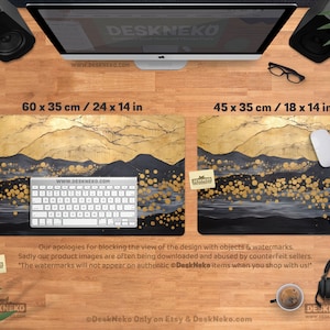 Abstract Black Gold Desk Mat: Mouse Pad, Minimalist Deskmat Xl ...
