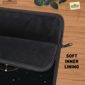 Moon Phases Laptop Sleeve, Black Gold Computer Bag for Women, Witchy ...