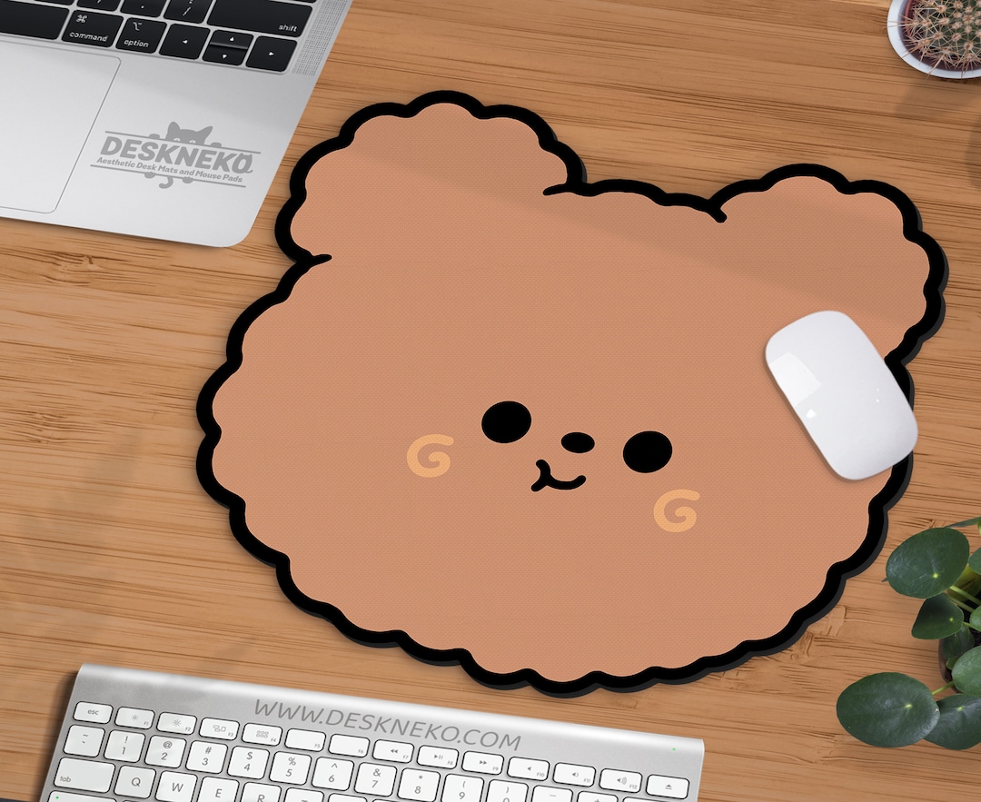 Kawaii Mousepad Cute, Brown Bear Mouse Pad, Kawai Korean/japanese Anime ...