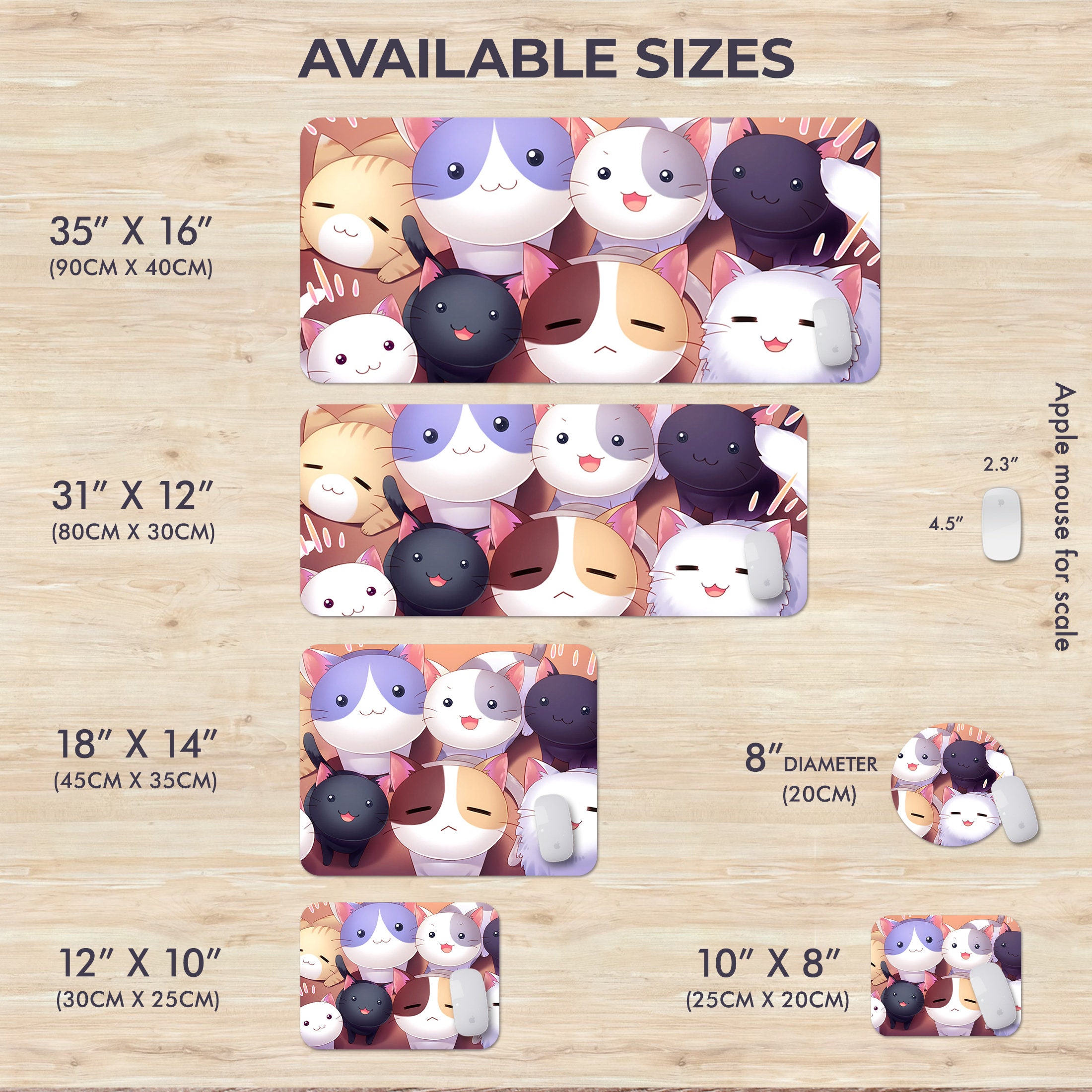 Kawaii Desk Mat Cute Cats XL Mouse Pad Cute Gaming Keyboard - Etsy