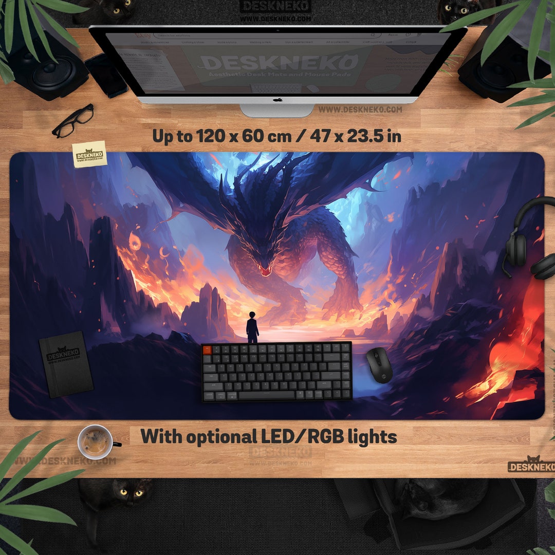 Dragon Desk Mat Mouse Pad, Extra Large Gaming Deskmat Led/rgb Xxl ...