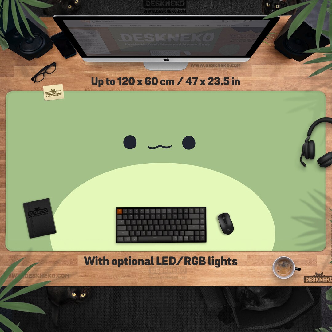 Green Frog Desk Mat, Extra Large Mouse Pad, Gaming Mousepad Xxl, Anime ...