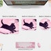 Pink Desk Mat Cute Cat, Aesthetic Mousepad Pastel, Kawaii Manga Anime ...