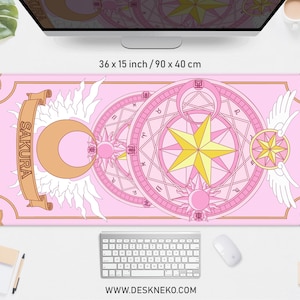 Sakura Mousepad Pink, Cute Mouse Pad Round, Large XXL Gaming Deskmat ...