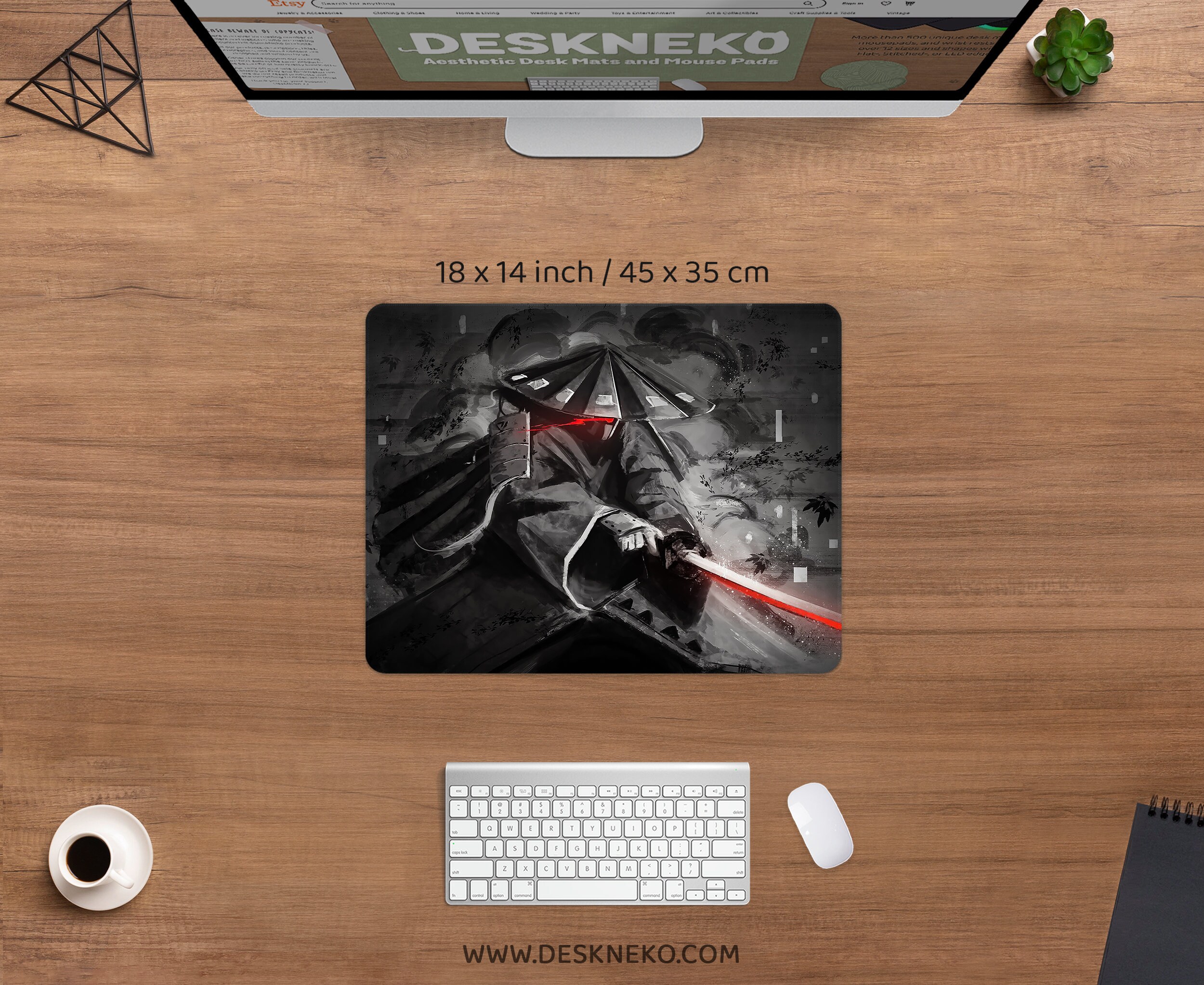 Japanese Desk Mat, Samurai Mouse Pad, Large Gaming Mousepad Xxl, Black ...