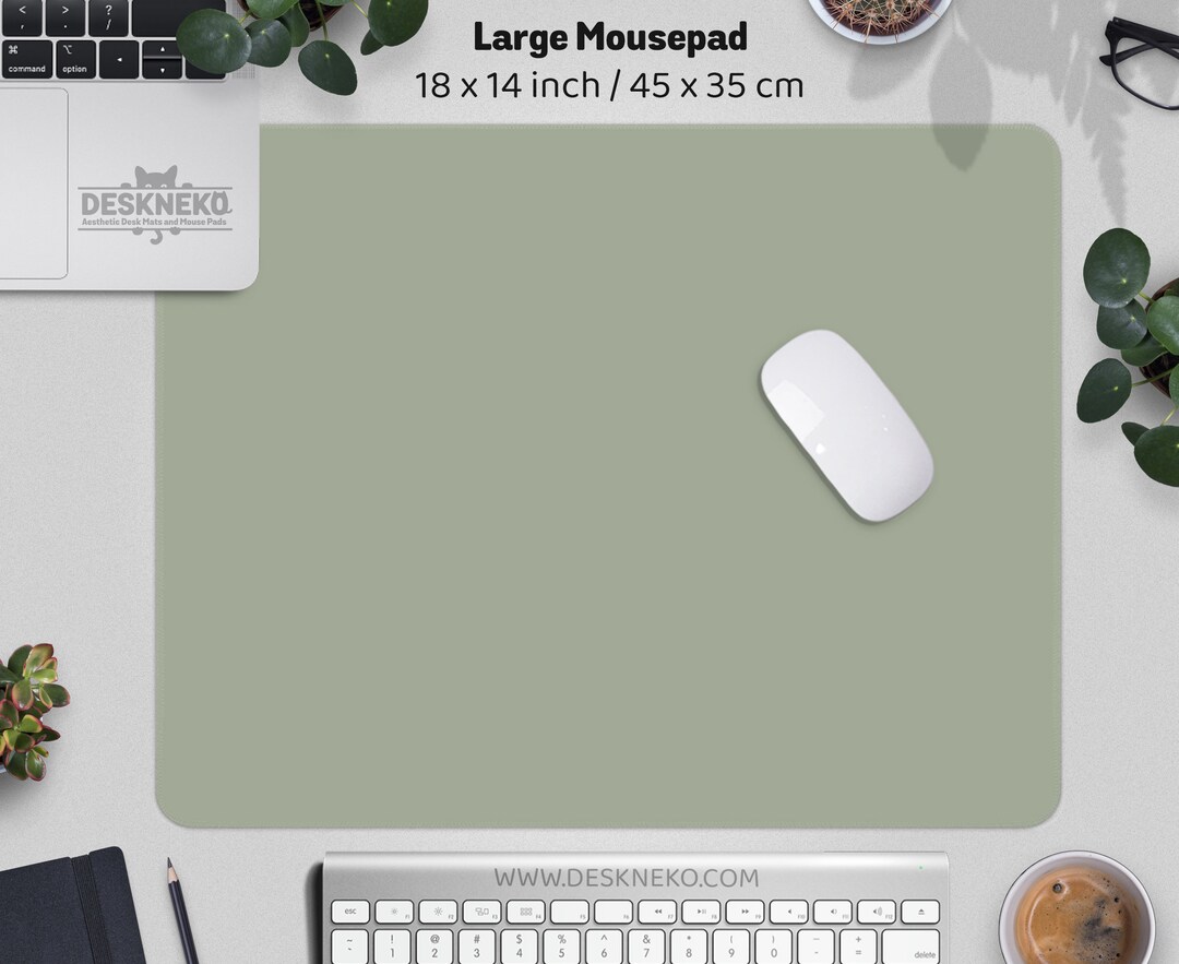 Green Mousepad With Wrist Rest, Neutral Mouse Pad Large, Large Keyboard ...
