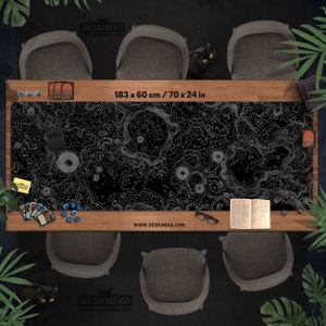 Moon Map Play Mat/desk Mat, Tcg Mtg Dnd Table Playmat, Xl Topo ...