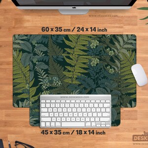 Green Plants Desk Mat: Forest Ferns Mouse Pad, Nature Mousepad Xl ...