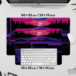 Vaporwave Racing Desk Mat: Retro 90s Mouse Pad Xl, Retrowave Gaming ...