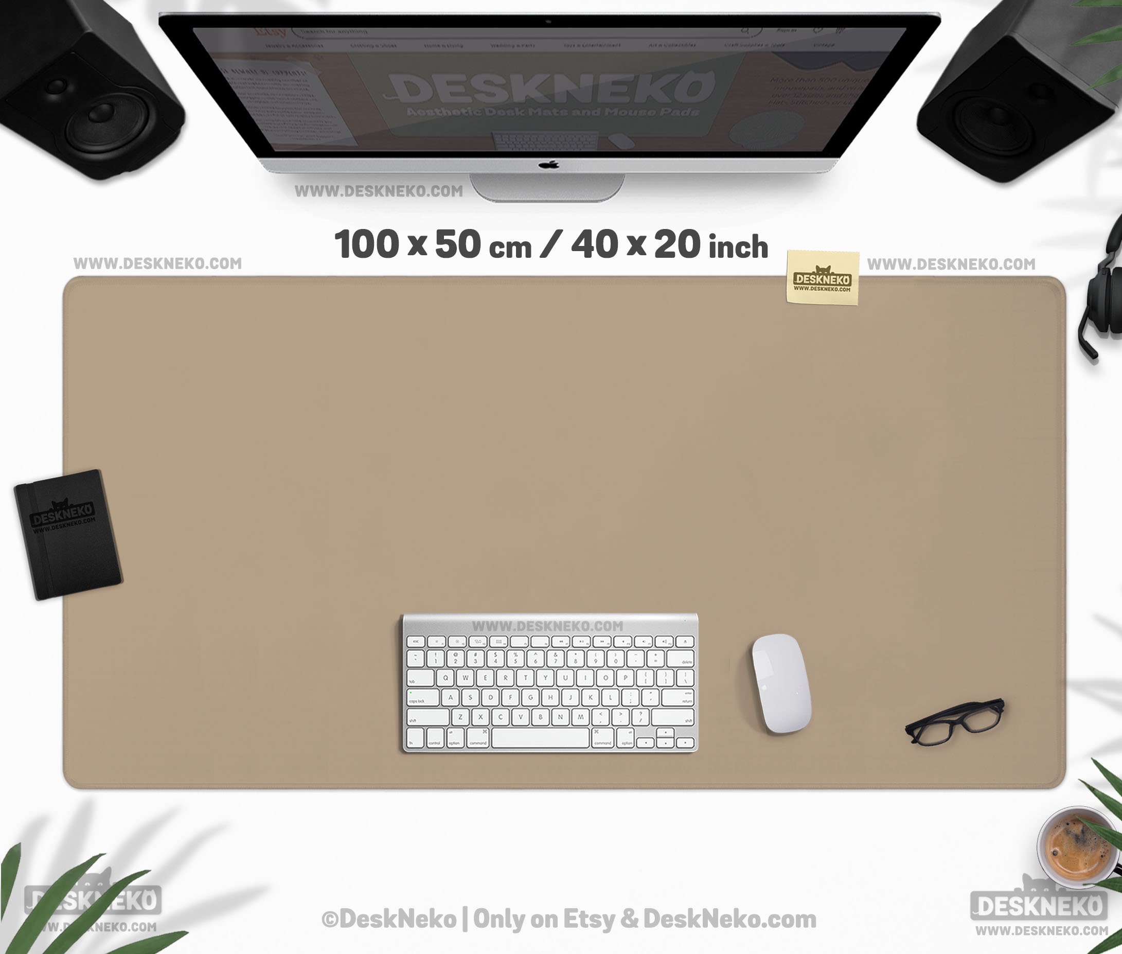 Tan Beige Desk Mat: Mouse Pad or Wrist Rest, Plain Mousepad, Extended ...