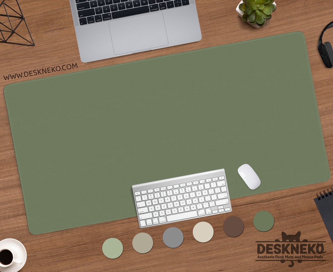 Green Pu Leather Desk Mat, Sustainable Vegan Mousepad, XXL Large ...