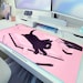 Pink Desk Mat Cute Cat, Aesthetic Mousepad Pastel, Kawaii Manga Anime ...