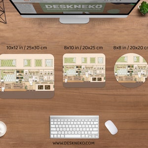 Kawaii Desk Mat, Cute Mousepad, Korean Matcha Tea Cafe, Mochi Green ...