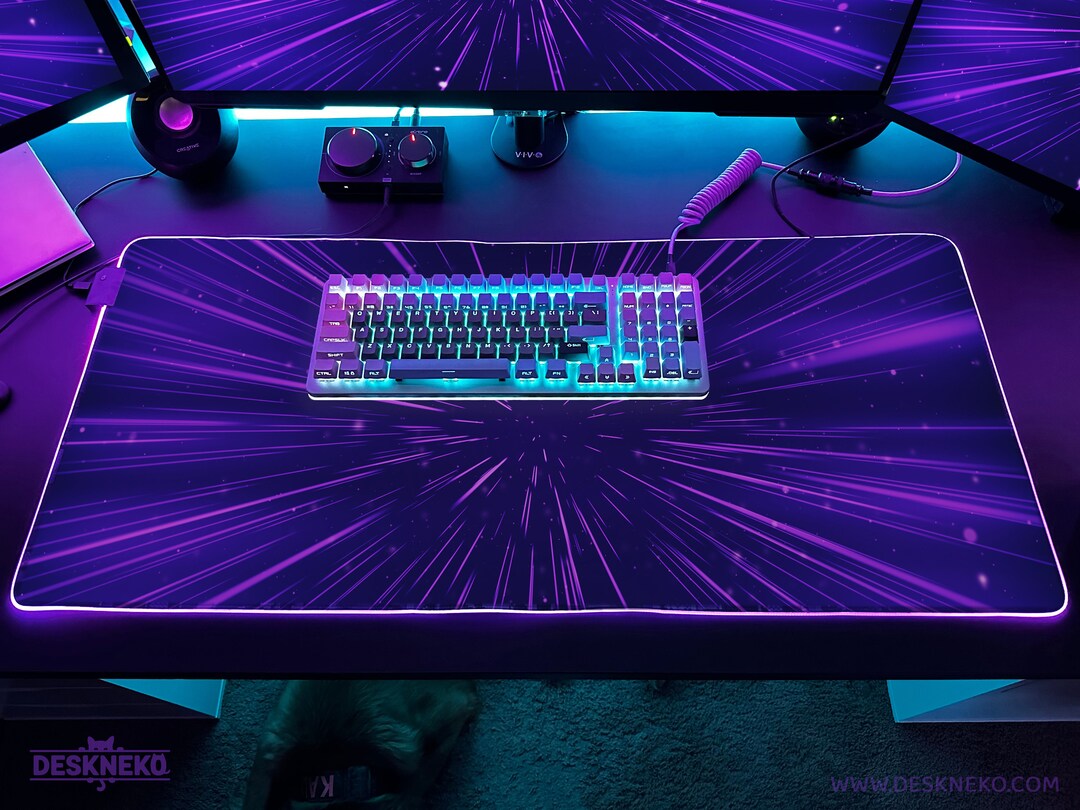 Space Desk Mat Led, Large Gaming Mousepad Rgb Xl, Nerdy Mouse Pad ...