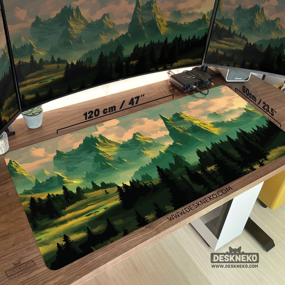 Nature Desk Mat Xl, Green Mouse Pad, Led Gaming Deskmat Xxl, Monet/van ...