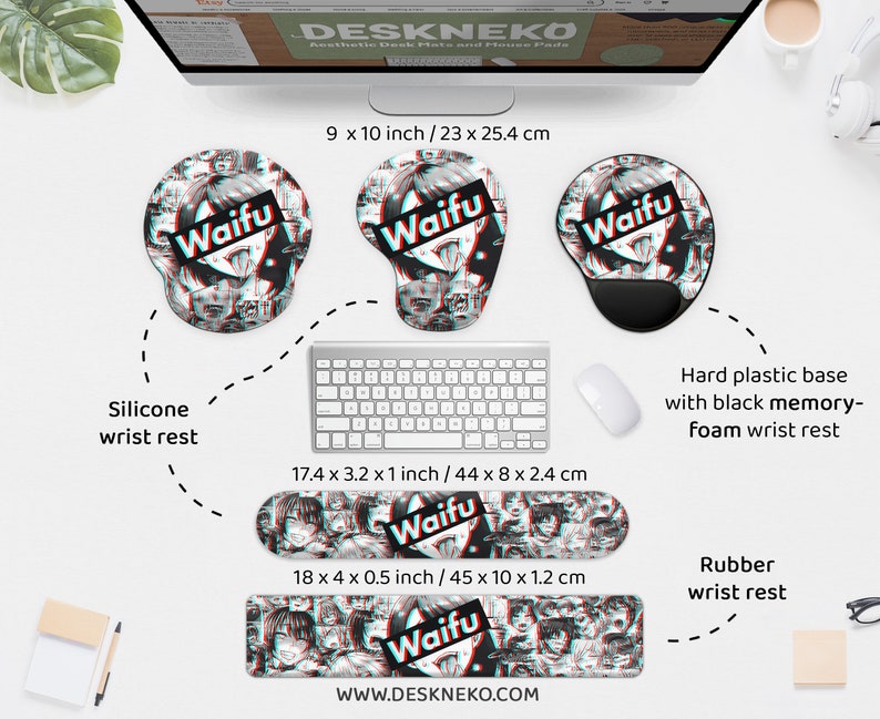 Waifu Deskmat Ahegao, Anime Mousepad Aesthetic, Manga Girls Black White ...