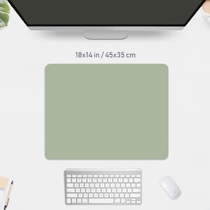 Sage Green Desk Mat Mousepad, Minimalistic Boho Neutral Pastel, Big ...
