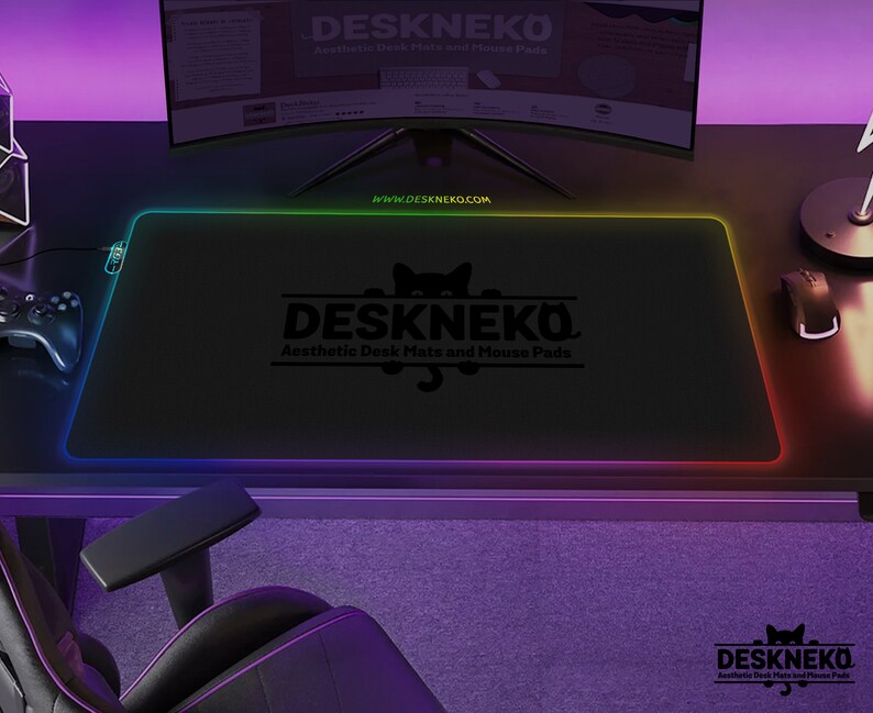 Custom RGB Desk Mat LED Light, Personalized Gaming Mousepad Large ...