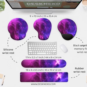 Gaming Desk Mat Space Galaxy, Nebula Mousepad RGB LED Large, Purple ...