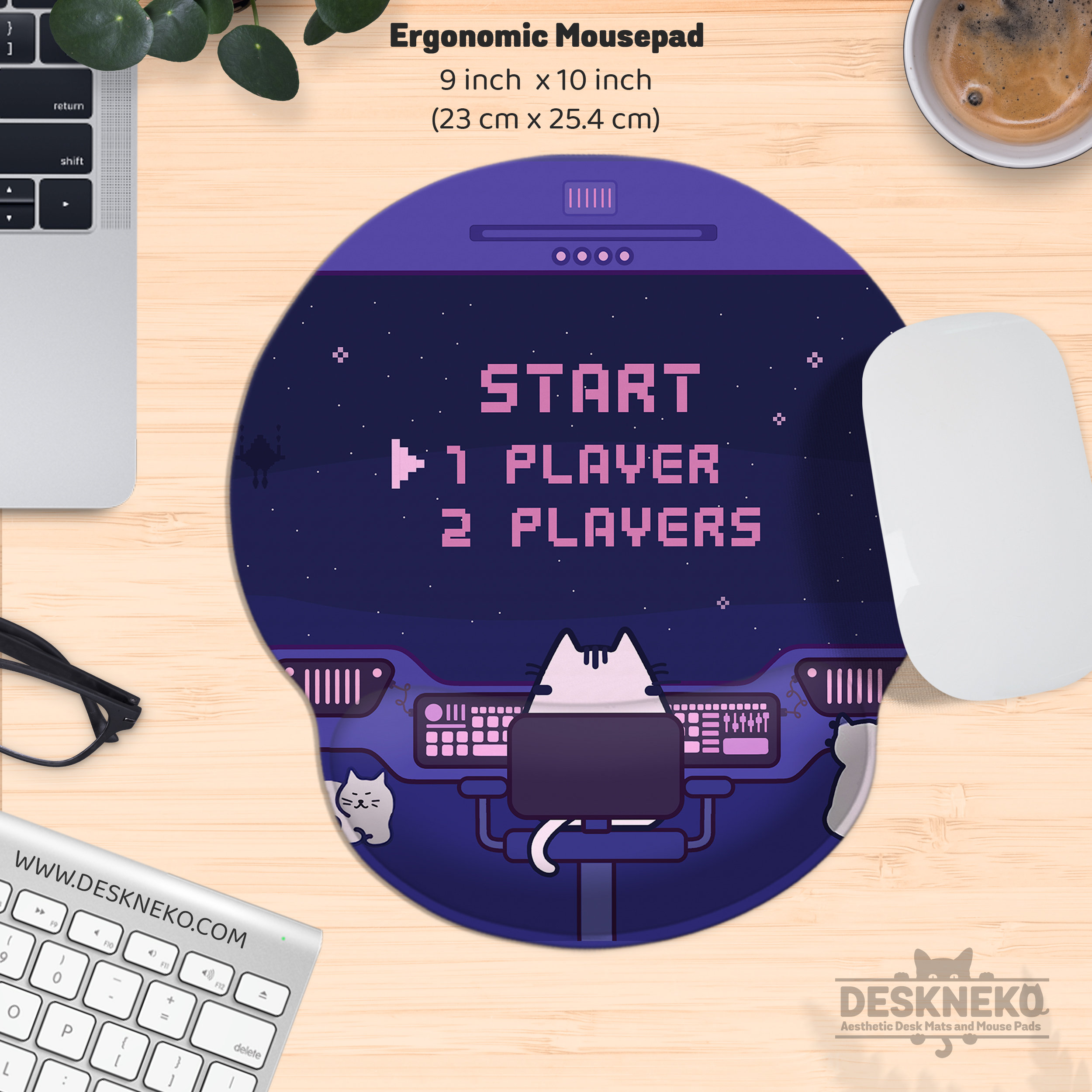 Kawaii Desk Mat, Cute Space Deskmat, RGB LED Mousepad, XXL Purple Mouse ...