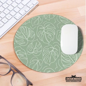 Green Desk Mat Sage, Monstera Mouse Pad, Large Mousepad Aesthetic ...